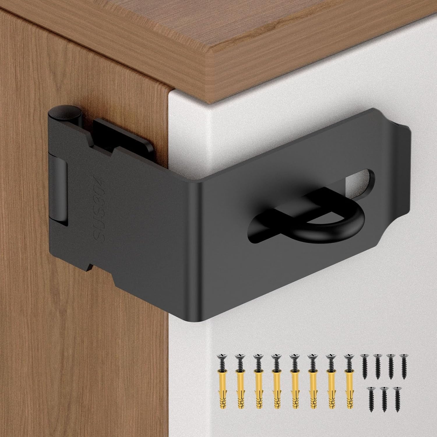 90 Degree Hasp Latch, Heavy Duty 304 Stainless Steel Padlock Hasp Lock ...