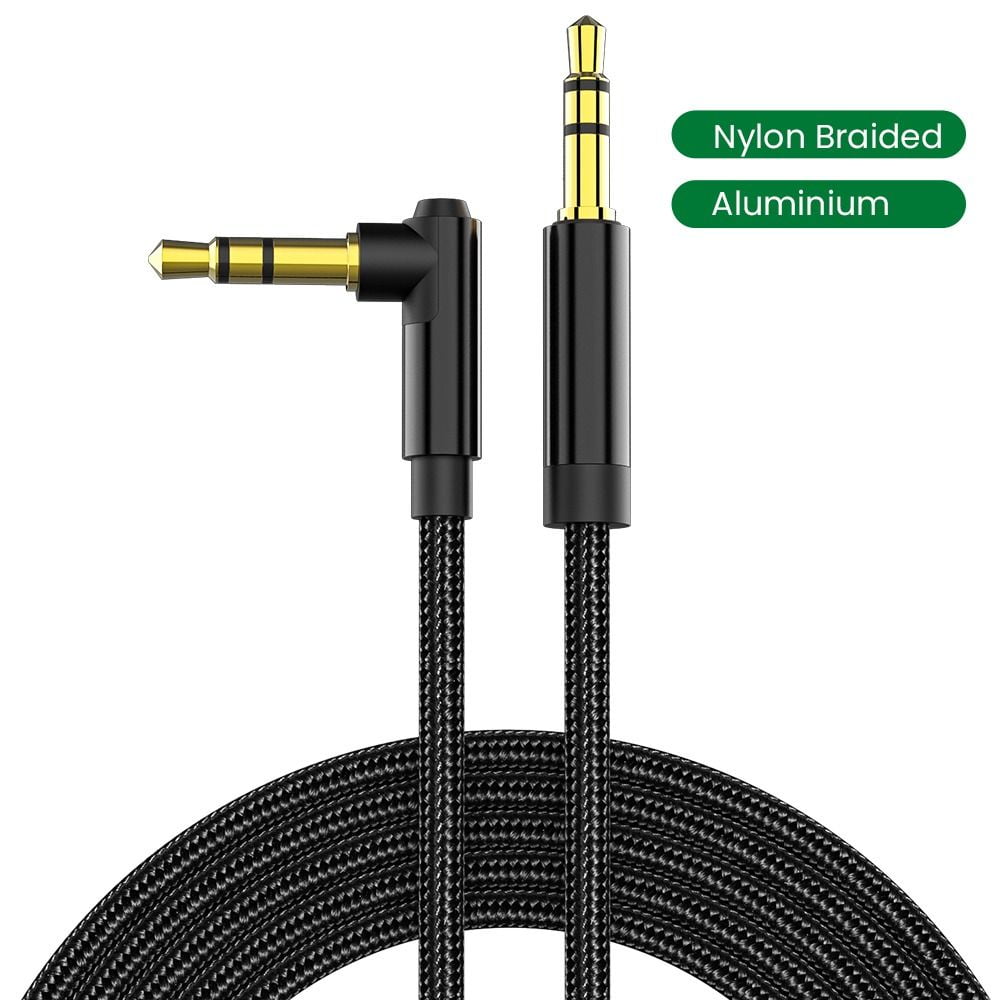 90 Degree HiFi Elbow Headphone Wire Audio Cable 3.5mm Jack Aux Cord 0 ...