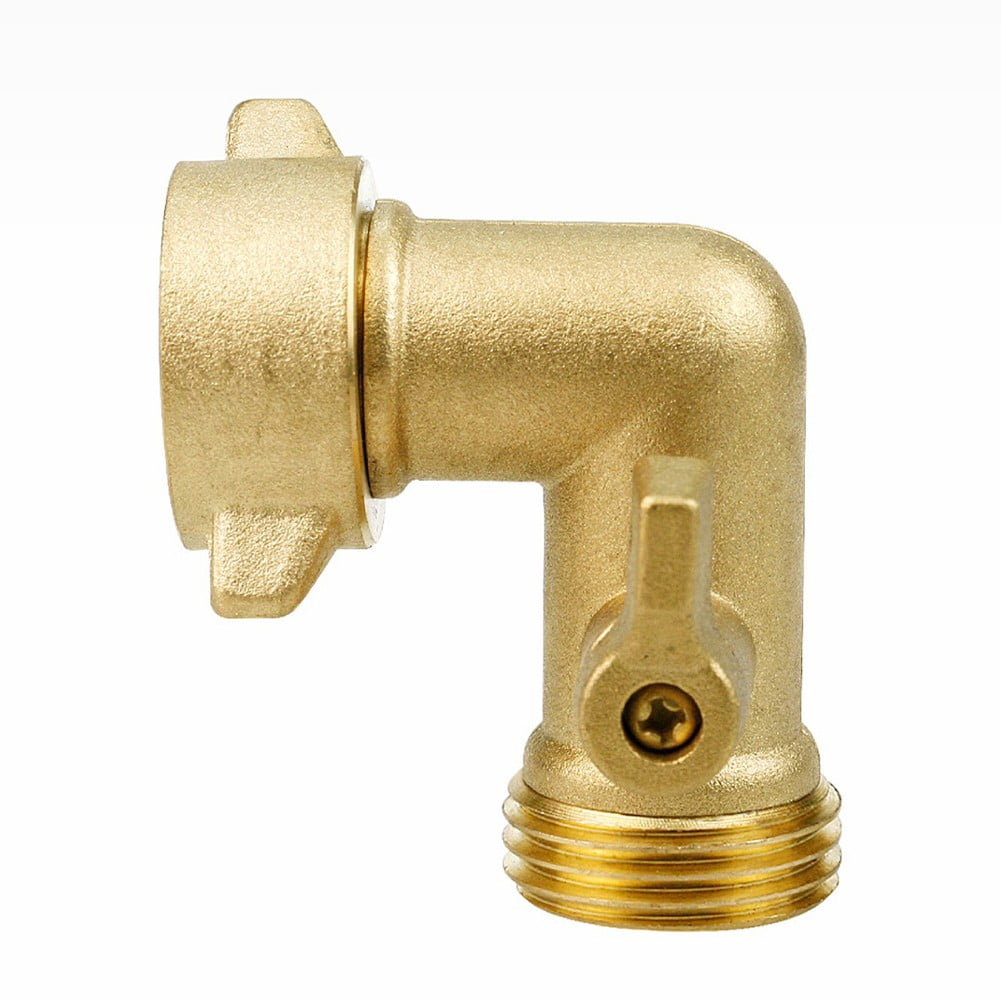 90 Degree Hose Elbow Adapter With Shut-Off Valve 3/4 Inch US Connection ...