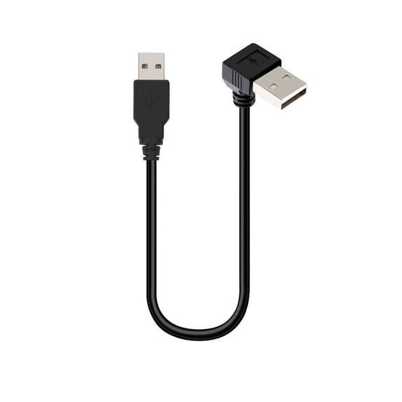 90 Degree L Shape USB2.0 Male to Male Cable 25cm Data Transfer Cord ...
