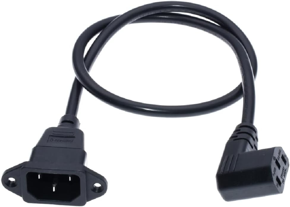 90-Degree Left Angled C13 to C14 with mounting Holes Extension Cord ...