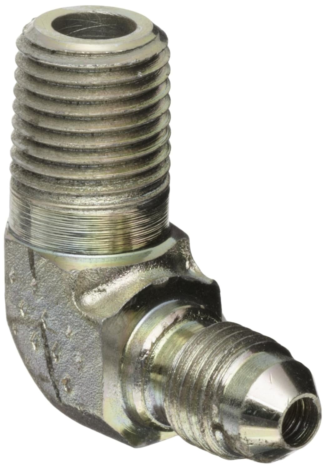90 Degree Male Elbow, JIC 37 Degree & NPT End Types, Carbon Steel, 1/4 ...