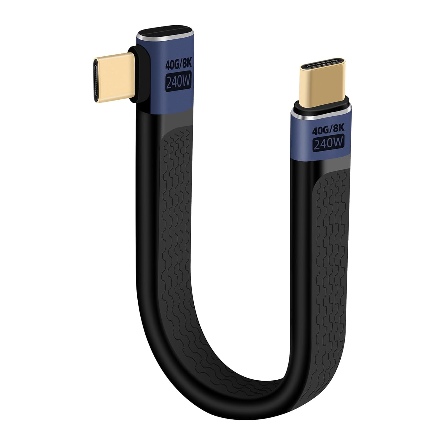 90 Degree PD 240W USB C to USB C Short Cable, 40Gbps High Speed Data ...
