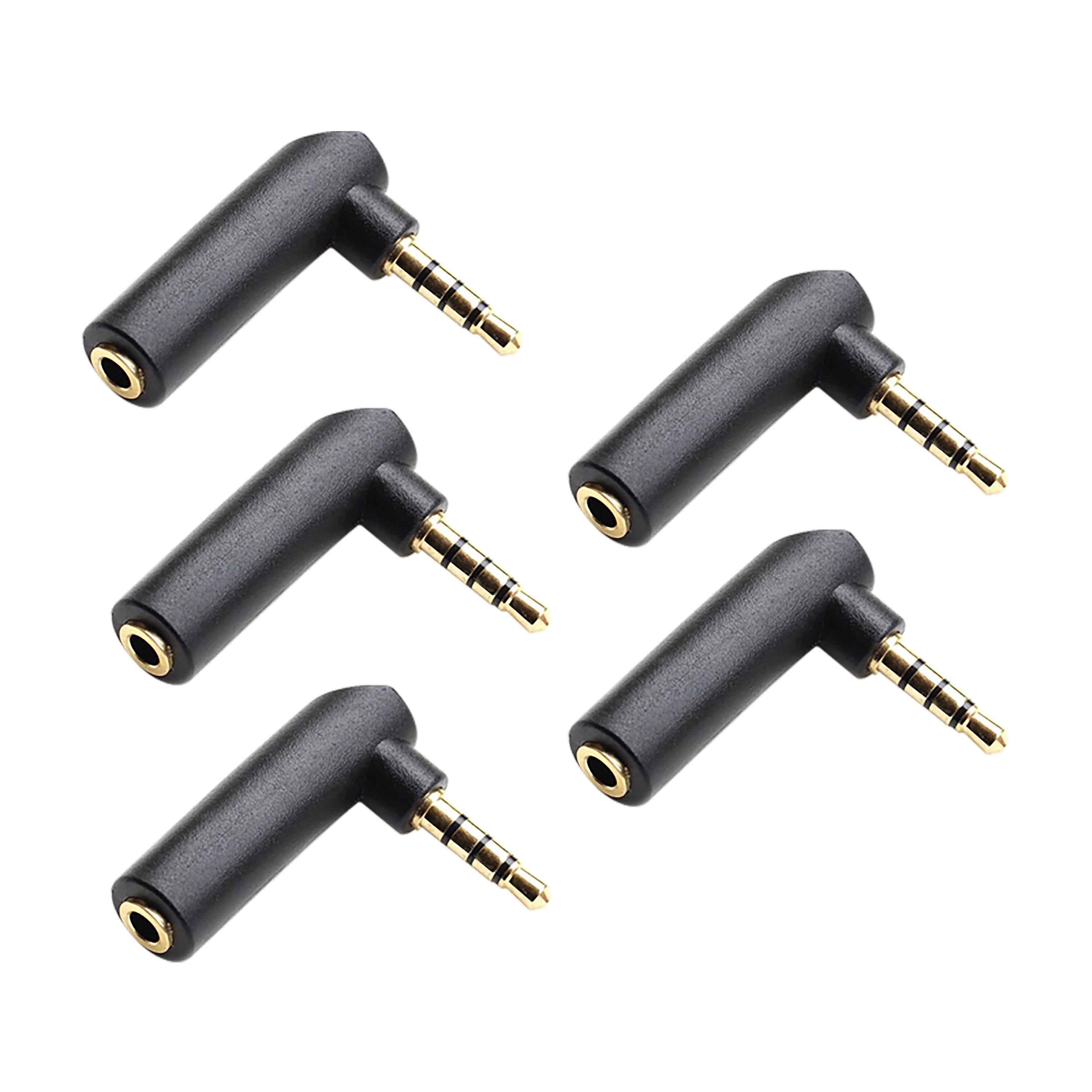 90 Degree Plug Adapter 3.5mm Male To Female Headphone Stereo Audio ...
