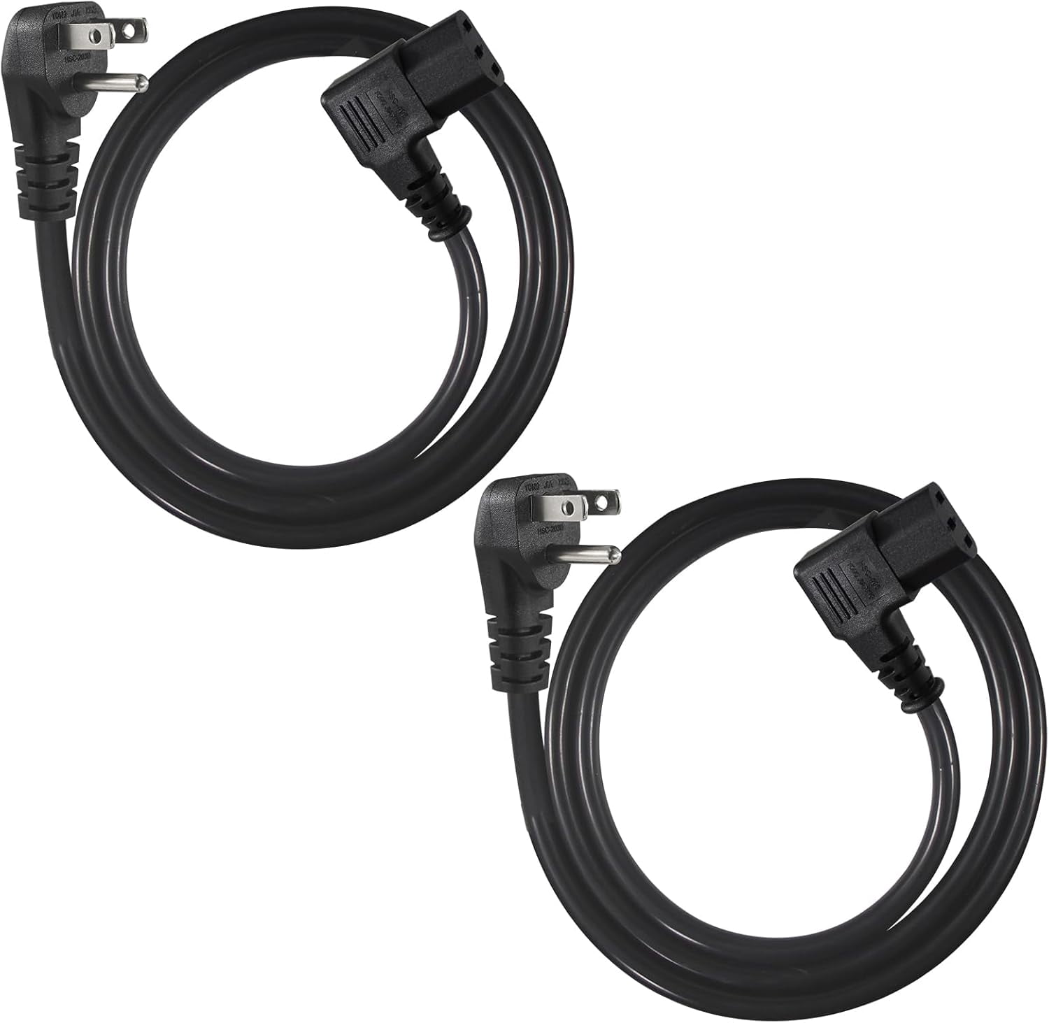 90 Degree Power Cord - 2FT Right Angle IEC, Universal PC Power Supply ...