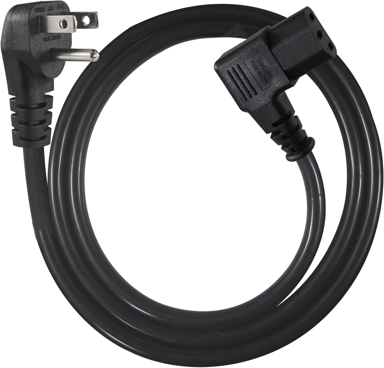 90 Degree Power Cord - 2FT Right Angle IEC, Universal PC Power Supply ...