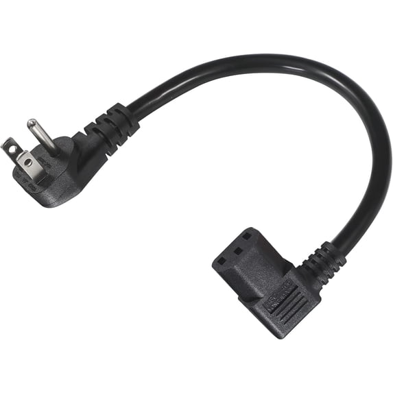 90 Degree Power Cord - 2FT Right Angle IEC, Universal PC Power Supply ...