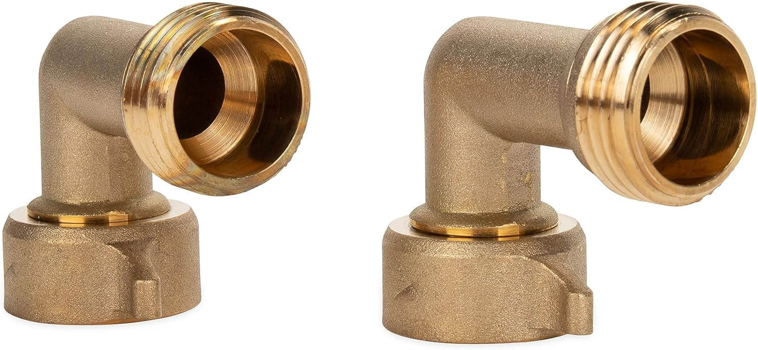 90-Degree RV Hose Elbow — Solid Brass Construction — Lead-Free ...