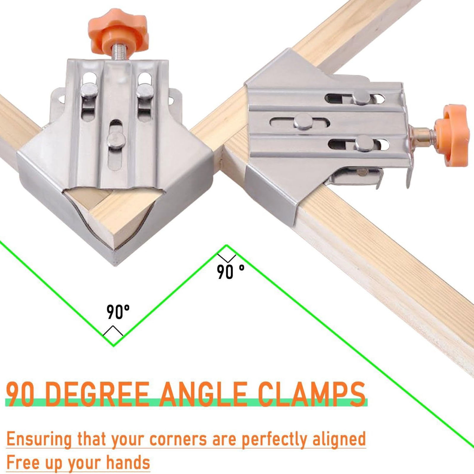 90-Degree Right Angle Clamp for Woodworking, Stainless Steel Photo ...