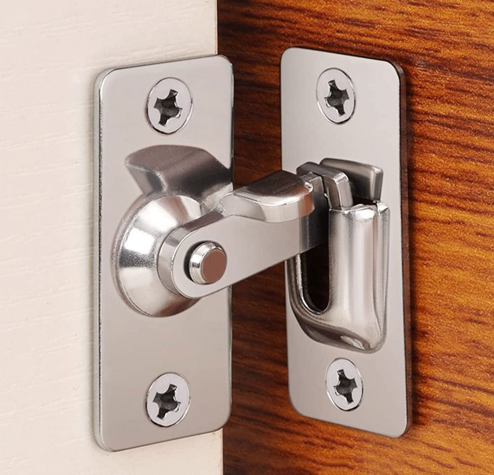 90 Degree Right Angle Door Lock Buckle Safety Door Lock Bolt, Stainless ...
