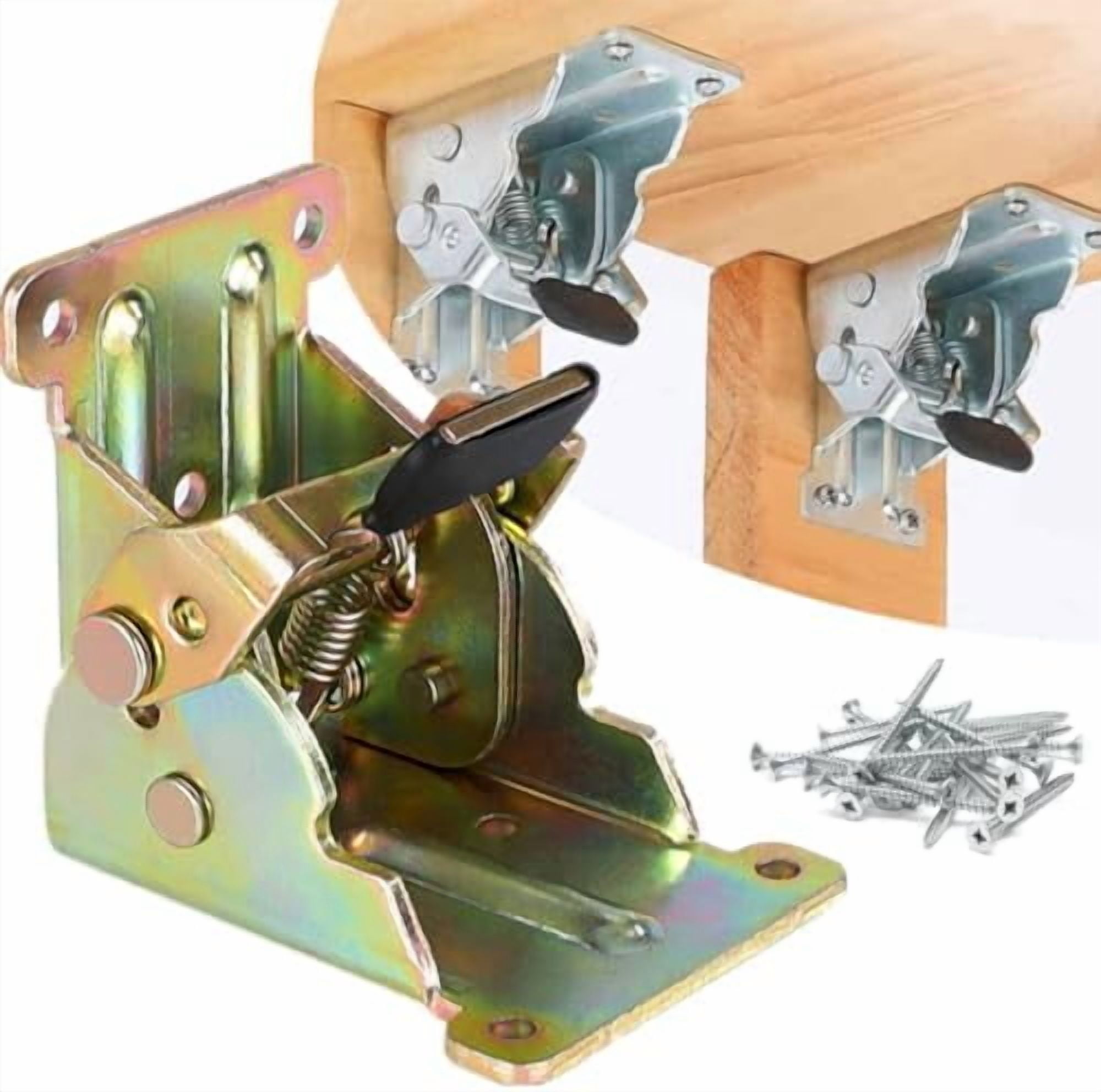90 Degree Right Angle Thickened Self-Locking Folding Hinge, Heavy Duty ...
