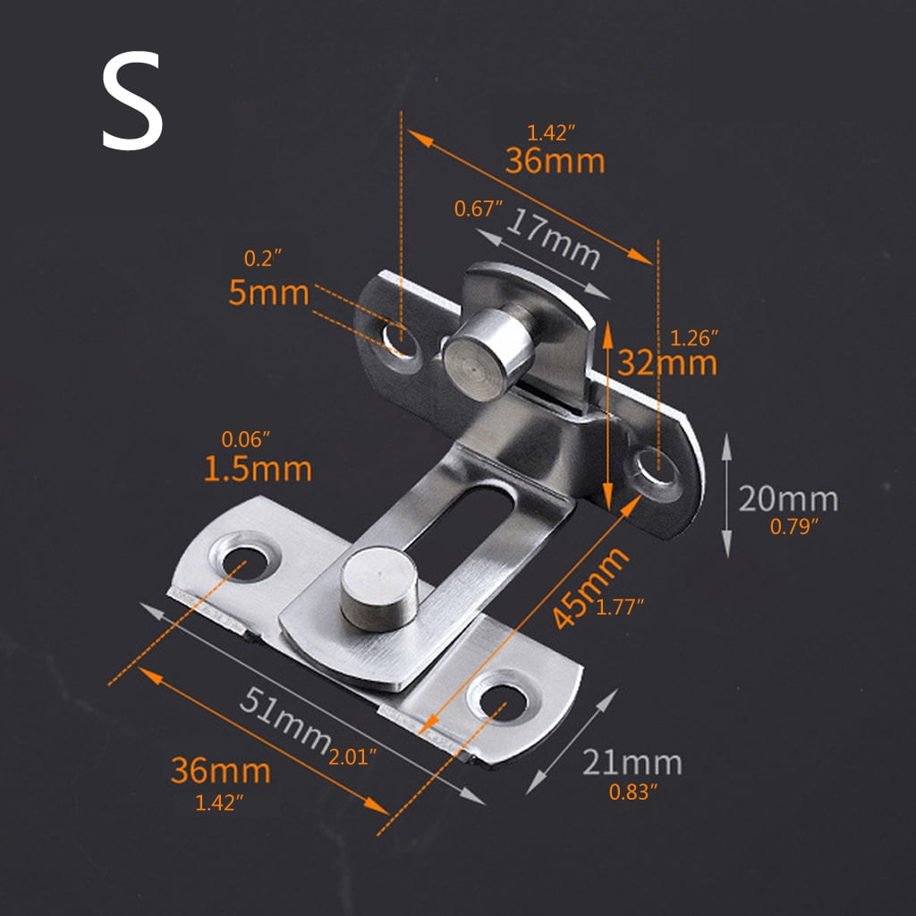 90 Degree Right Door for Thickened Stainless Steel Door Bolt Hasp ...