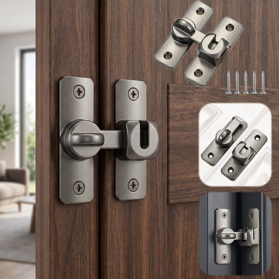 90 Degree Rotating Door Latch Alloy Lock for Barn Doors, Cabinets ...