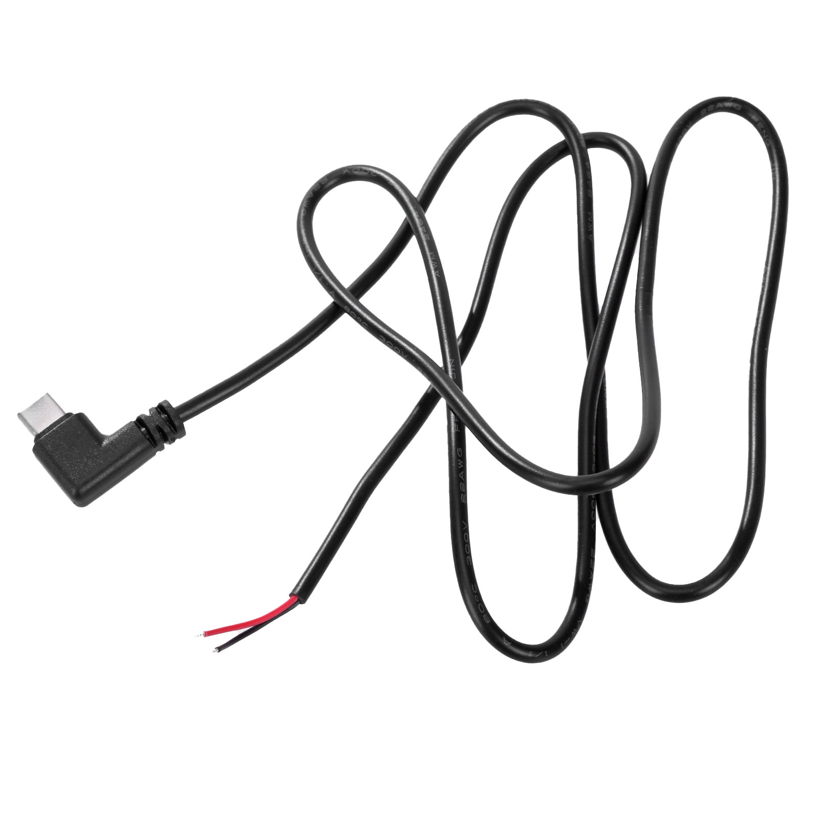 90 Degree/Straight Head USB C to 2 Pin Bare Wire Open End Power Cord ...