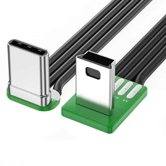 90 Degree Type C To USB Flat Silicone Cable With Angled Ends for ...