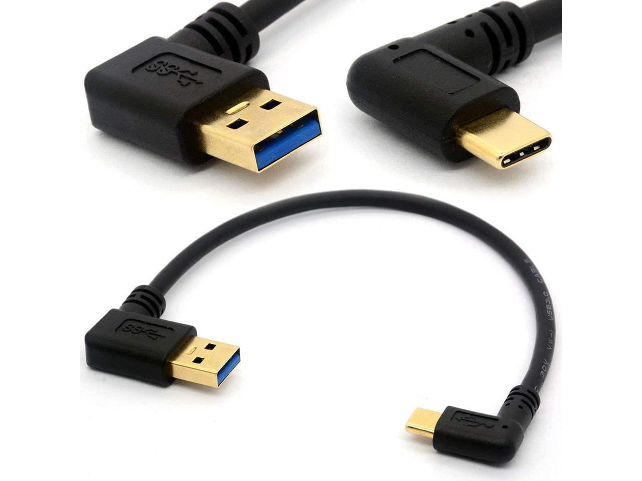 90 Degree USB 2.0 to Type C Right/Left Angled Male Cable Gold Plated ...