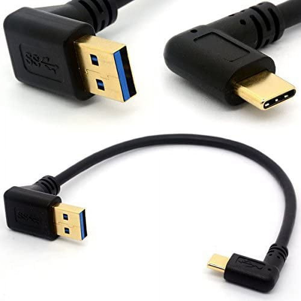 90 Degree USB 3.0 to Type C Right/Left Angled Male Cable Gold Plated ...