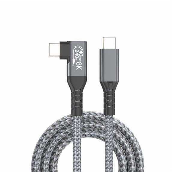 90° Elbow Type C Extension Cable 40Gbps Male to Male Data Cord Wire ...