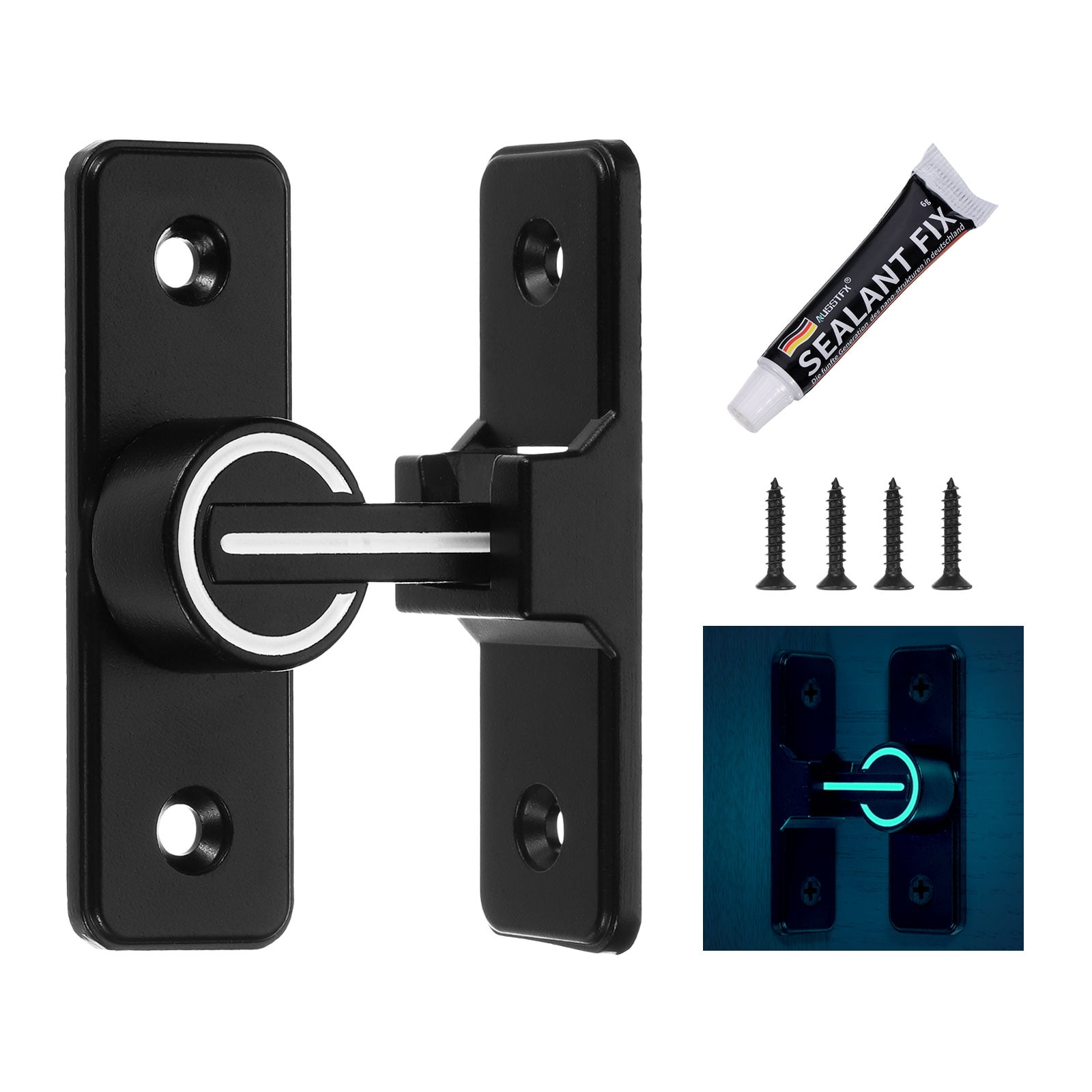 90° Flip Barn Door Latch Luminous Hardware Safety Gate Bolt Lock with ...