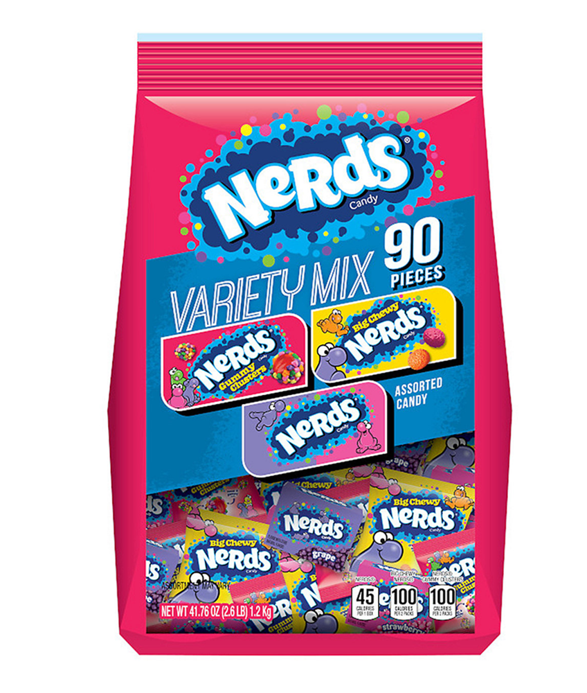 90 Fun-Size Packs, 41.76 oz. Nerds Candy Variety Mix, Includes Classic ...