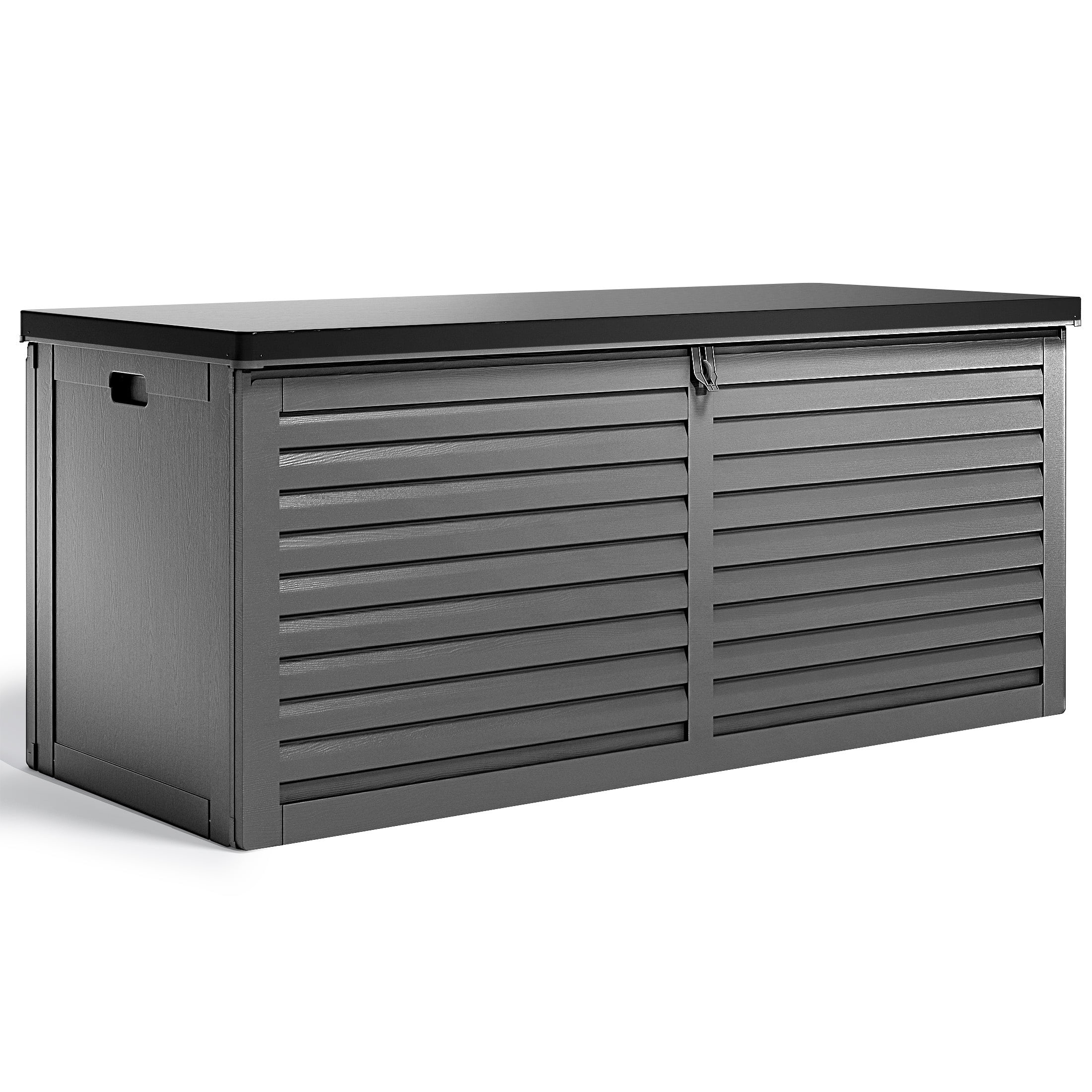 90 Gallon Resin Deck Box, Outdoor Lockable Storage Container for Patio ...