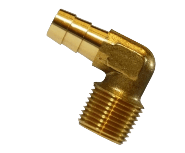 90° Hose Barb Elbow, 3/8" ID Hose x 3/8" Male NPT, Brass Fuel Fitting, Durable and High ...