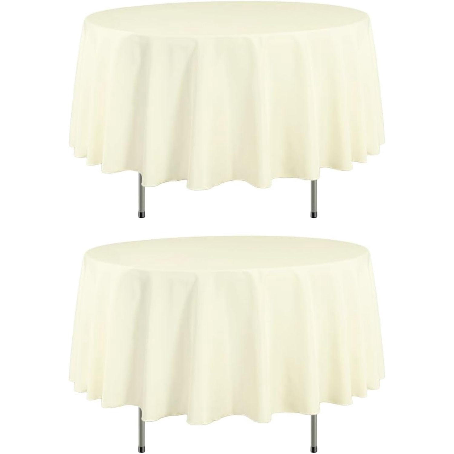 90 Inch Round Tablecloth White for Round Table - Stain and Wrinkle ...