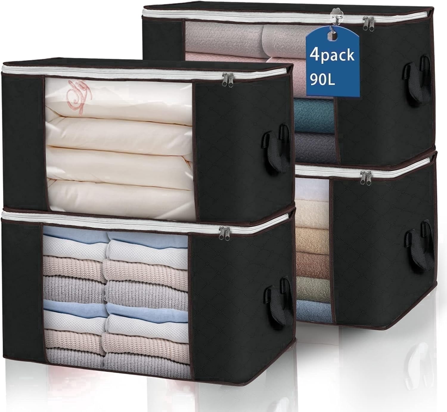 HEETLY 90L Extra Large Storage Bags with Clear Window, Upgraded ...