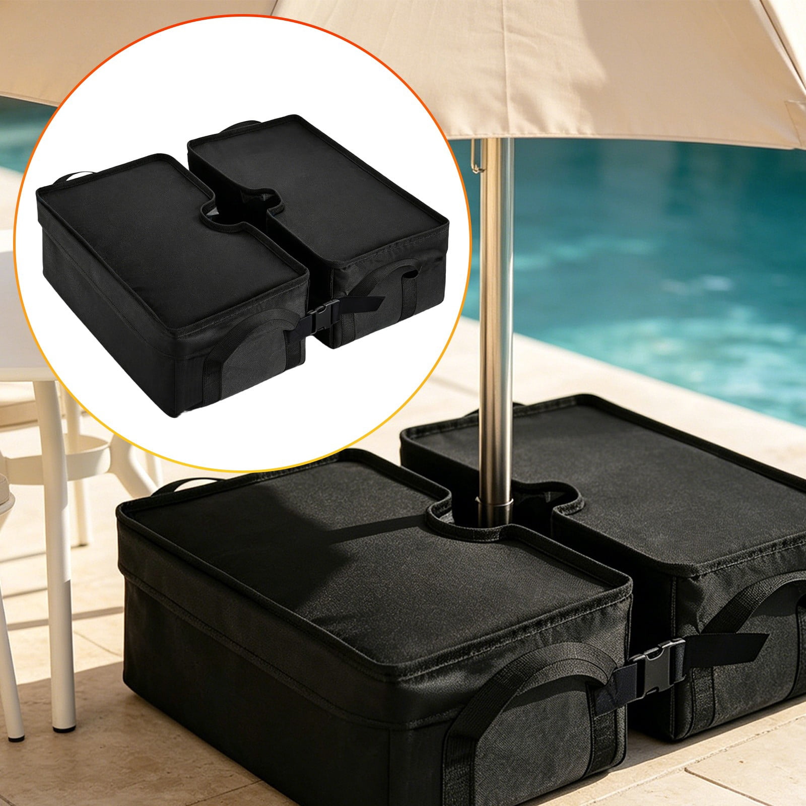 90 LBS Sand-Fillable Umbrella Base Weight Bag 40kg, Detachable Design ...