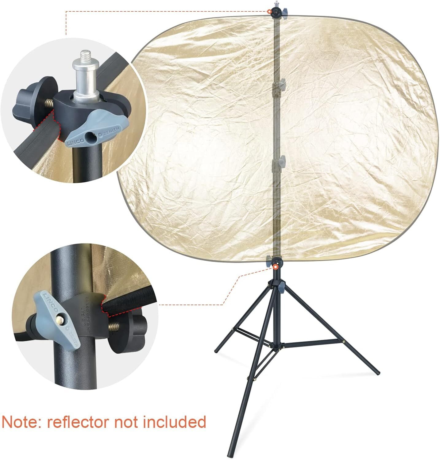 90" Light Stand Tripod W Reflector Disc Holder Clip For Reflector ...
