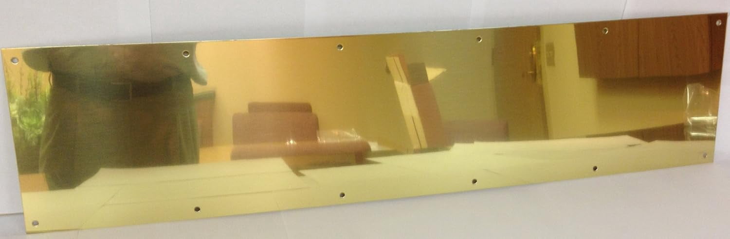 90 Metal Kick Plate, Brass Tone Finish, 32" Width x 8" Height, 3/64 ...