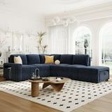 90'' Modular Sectional Sleeper Sofa with Pull Out Bed, Convertible L ...