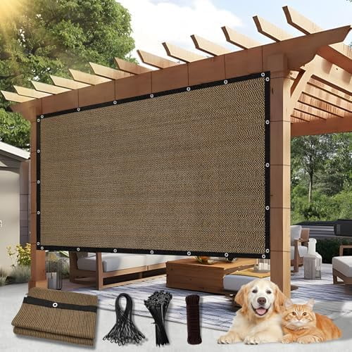 90% Outdoor Sun Shade Cloth, 8'×8' Pergola Shade Cover with Grommets ...