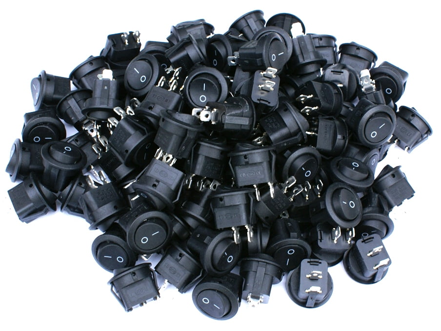 90 PACK 6A 250V 10A 125V SPST ON/OFF 2 POSITION MINI ROUND ROCKER ...