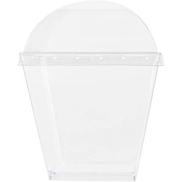 (90 PACK) EcoQuality 7 oz Square Clear Plastic Dessert Cups with Dome ...