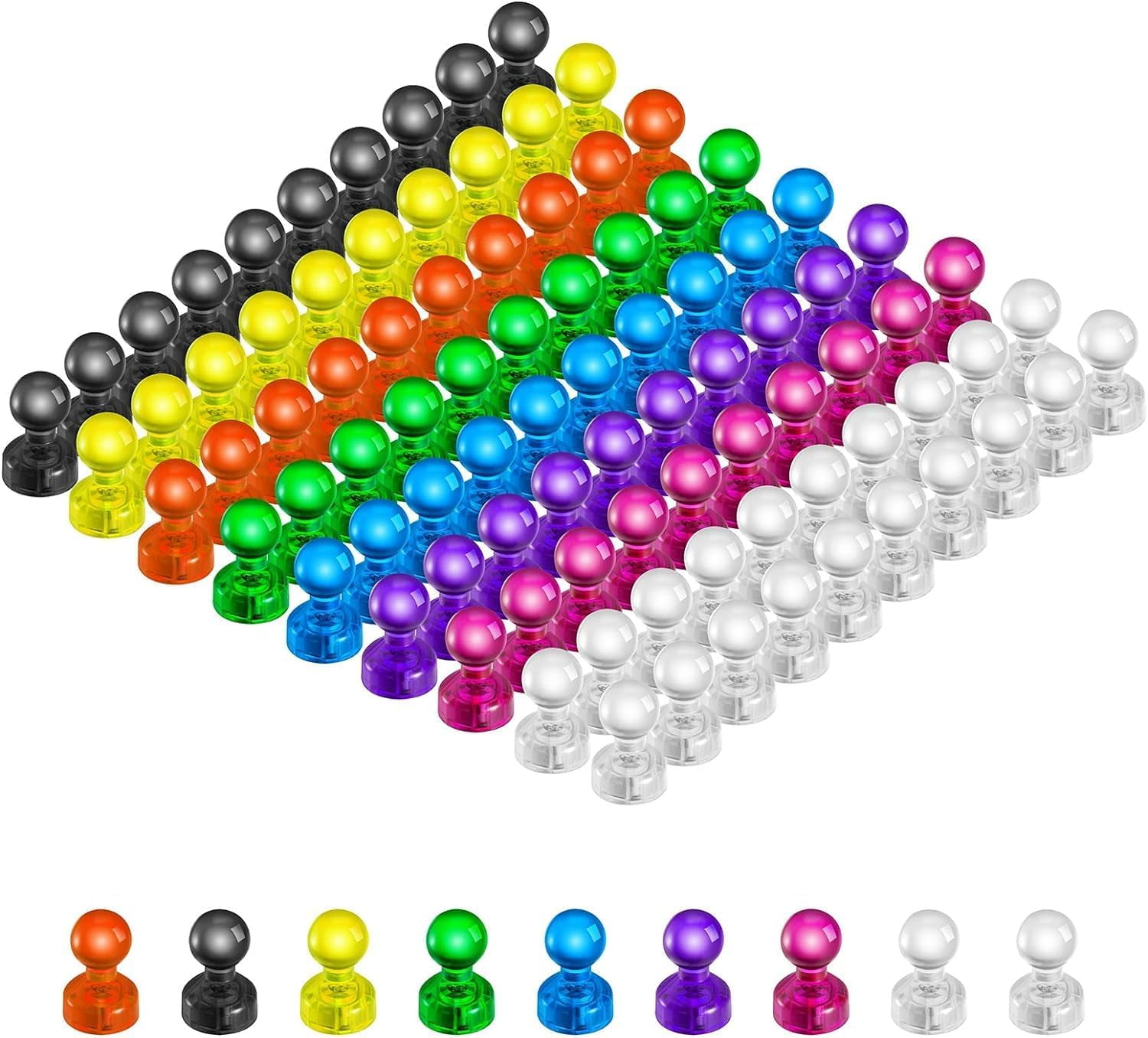 90 PCS Colorful Strong Magnetic Push Pin Magnets, Office Classroom ...