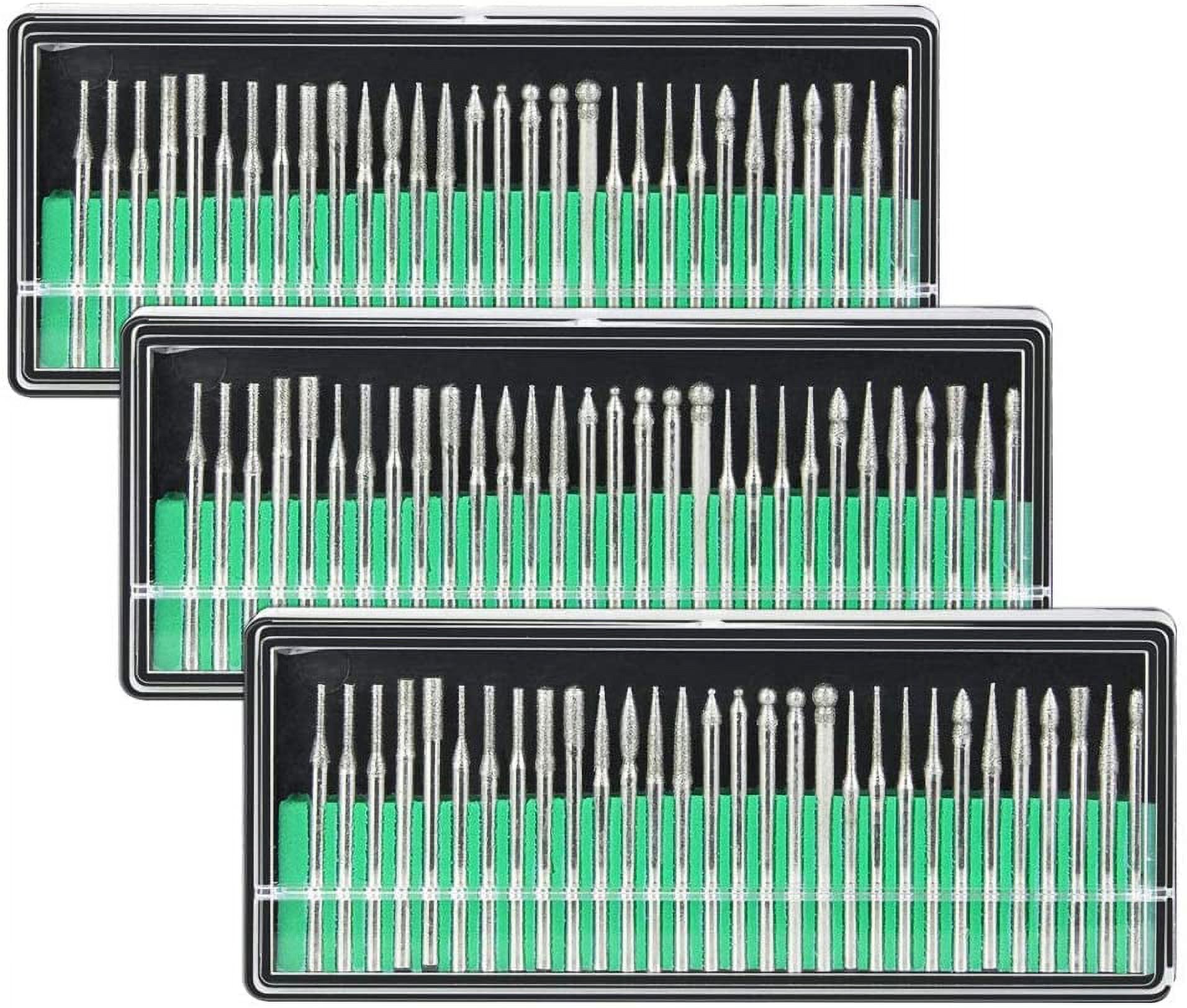 90 PCS Diamond Burs 3mm Shank 120 Grit Grinding Wheel Drill Bit ...