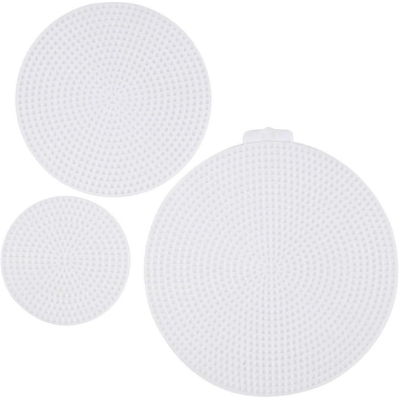 90 Pack 3", 4.5", 5.75" Round Plastic Canvas Mesh Sheets, Plastic ...