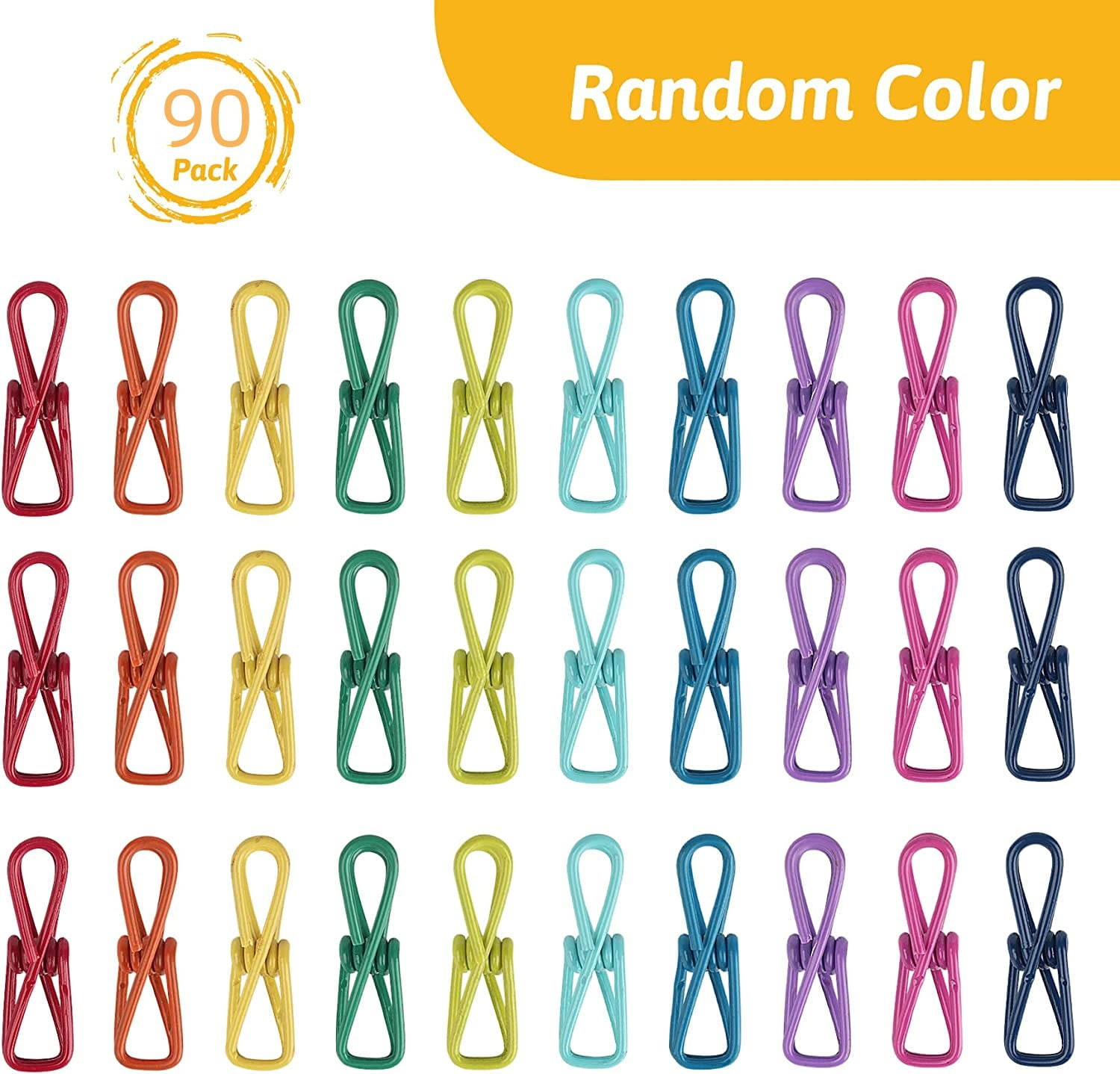 90 Pack Assorted Chip Bag Clips Utility - 2 inch Colorful Sealer for ...