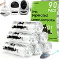 90 Pack Cat Litter Box Robot 4 and 3 Waste Bags, Tear-free, Transparent ...