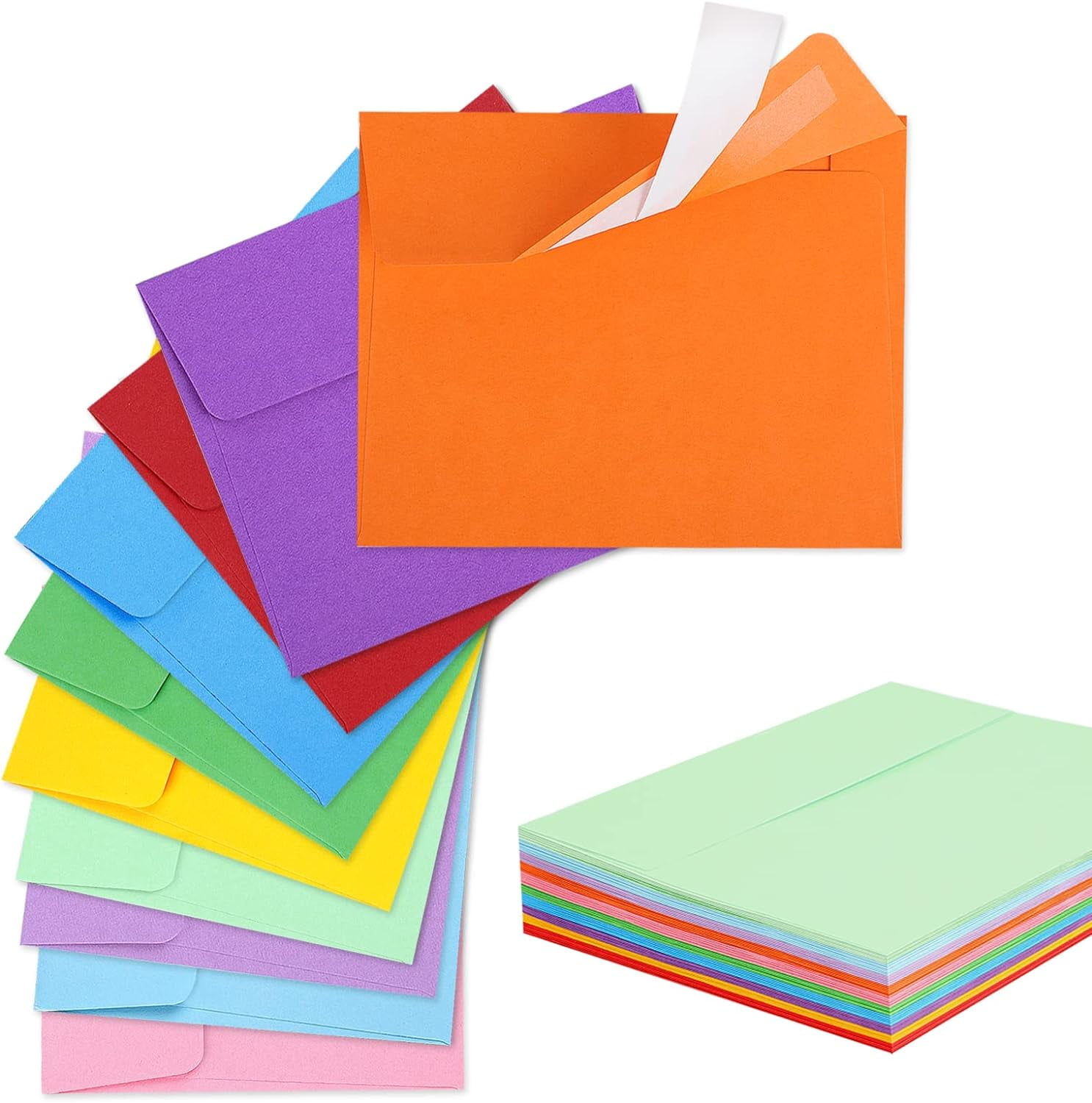 90 Pack Colored Envelopes, 3.625x5.125" A1 Card Envelopes - Printable ...
