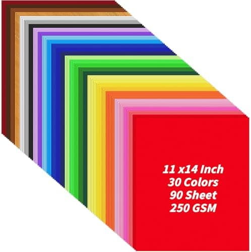90 Pack Colored Poster Board 11 x 14in Posterboard Paper Bulk 30 ...
