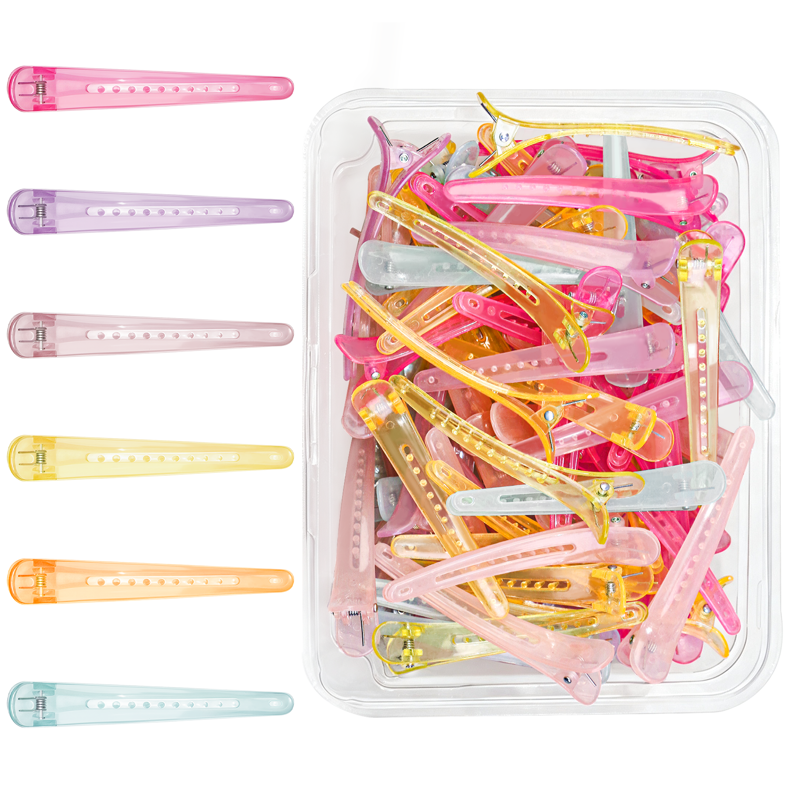 90 Pack Hair Sectioning Clips for Women, Colorful Alligator Hair Clips ...