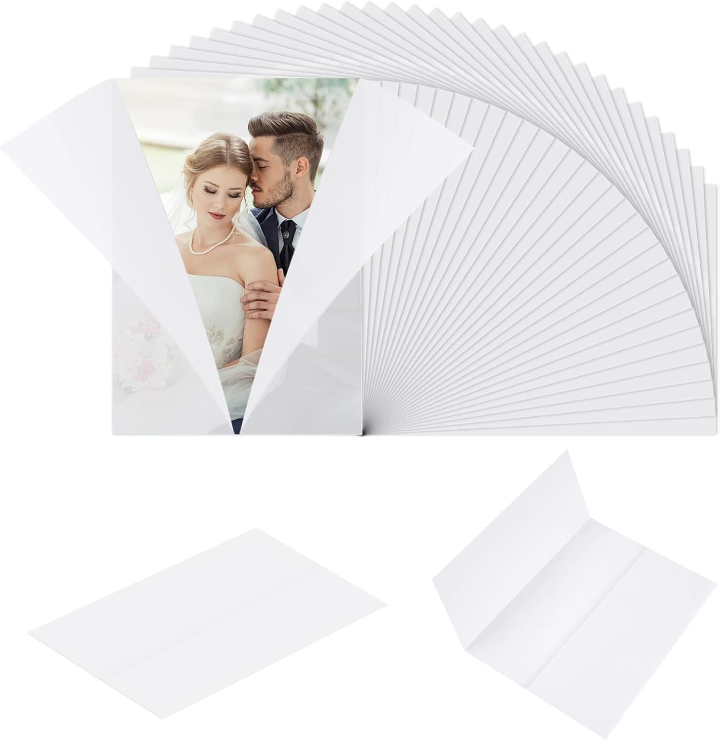 90 Pack Pre-Folded Vellum Jackets for 5x7 Invitations, Translucent ...