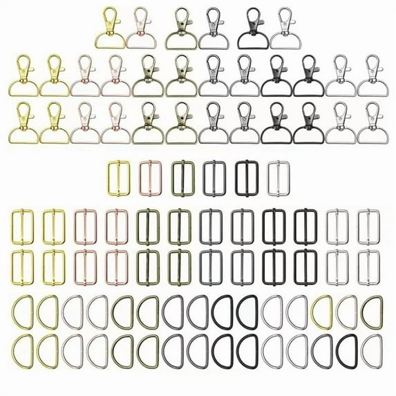 90 Pc Swivel Clasps Snap Hooks and D Rings Keychain Clip Hook Lobster ...
