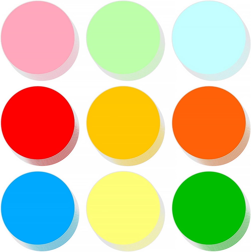 90 Pcs 6 Inch Round Cutouts Paper Dots Circles Assorted Color Round Cut ...