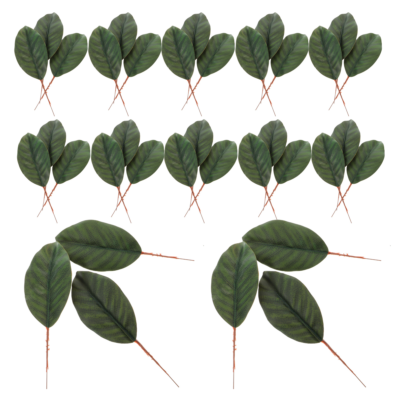 90 Pieces Realistic Artificial Magnolia Leaves, Green Silk Faux Leaves ...