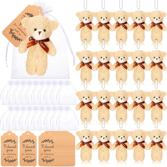 90 Pcs Bears Party Favors Mini Pocket Bear Bulk Tiny Stuffed Bear Baby ...