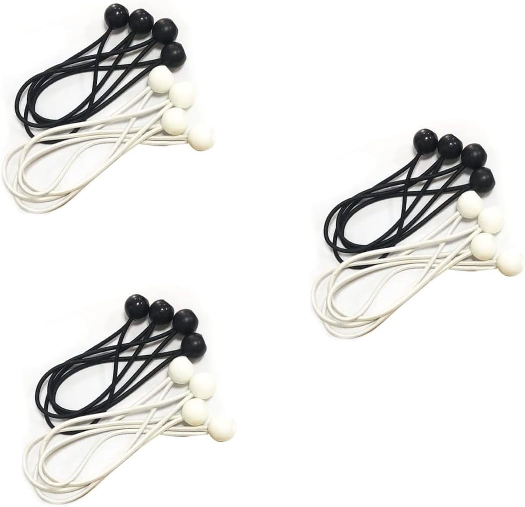 90 Pcs Black Tarp Black Tent Plastic Tarp Bungee Cord with Balls Black ...