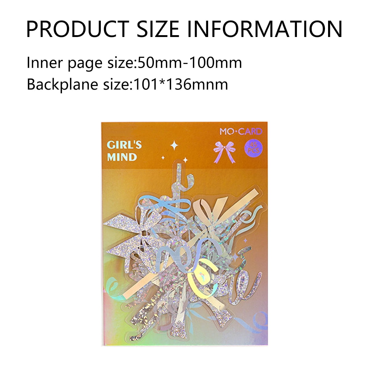 90 Pcs Holographic Stickers, Glitter Shiny Iridescent Transparent Resin ...